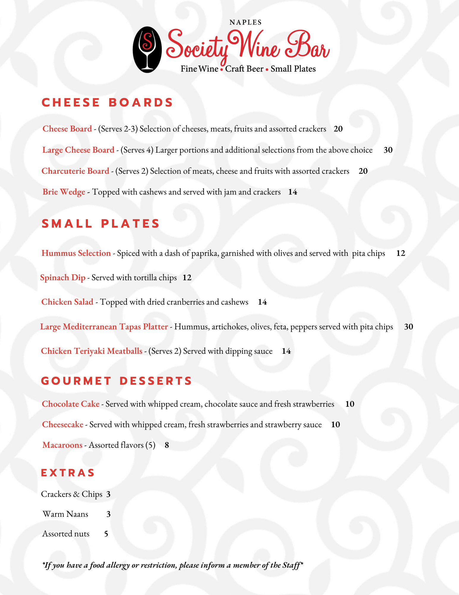 Small Plates – Naples Wine Bar